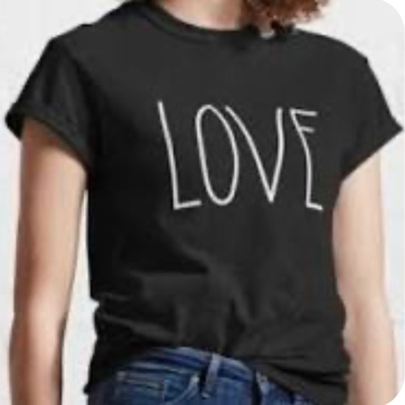Rae Dunn | Tops | Rae Dunn Black Short Sleeve Love Tshirt | Poshmark